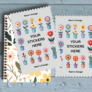 Notebook Sticker Sheet Mockup Psd and Jpg, High-resolution Stickers ...