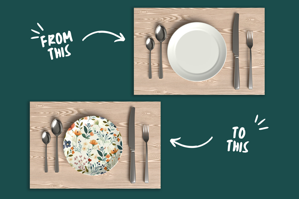 Plate Mockup Psd and Jpg, Psd Close up on Ceramic Plate Mockup ...