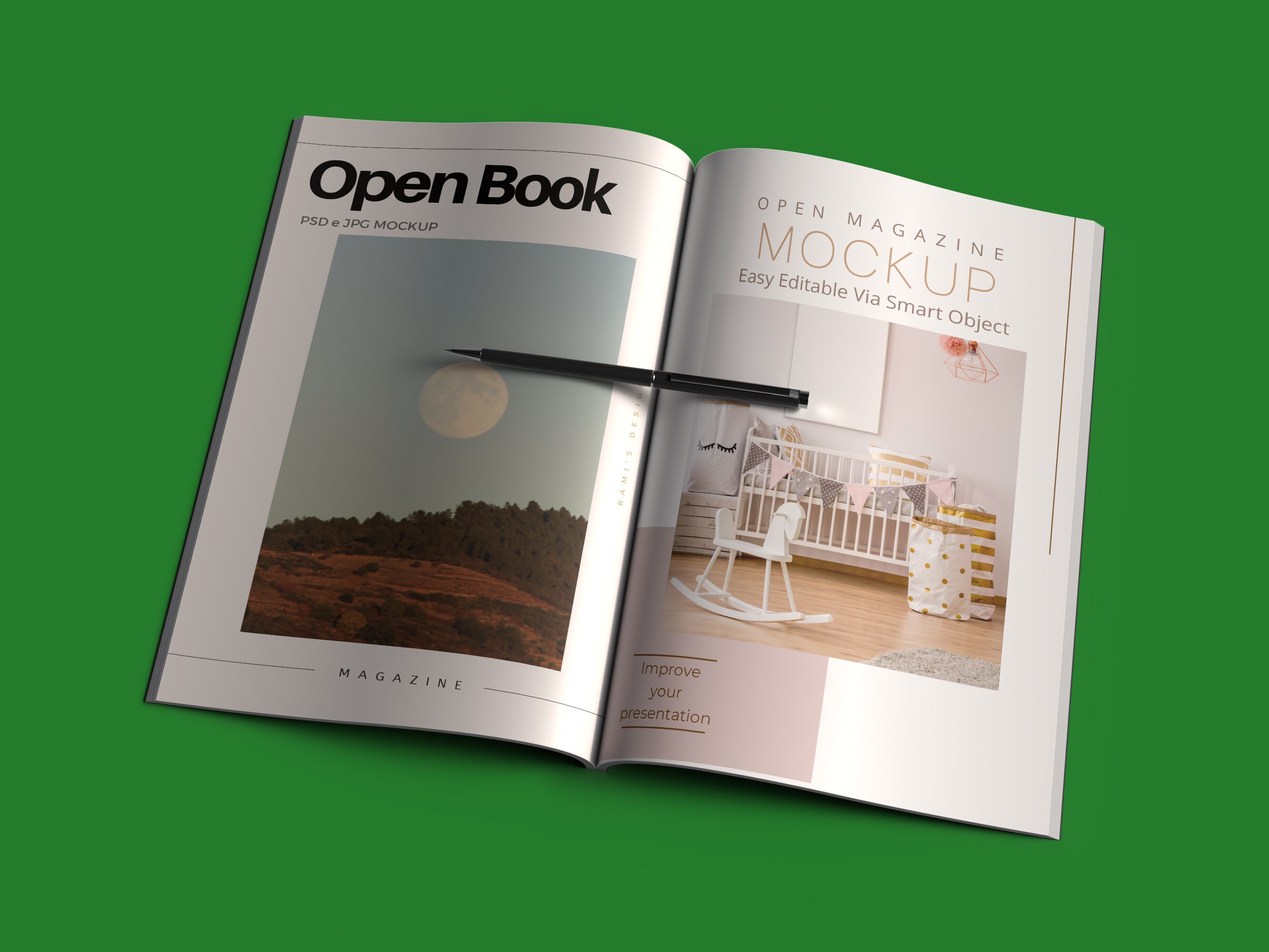 Open Book Mockup With Pen Psd and Jpg Open Book Magazine - Etsy Canada