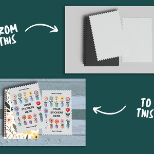Notebook Sticker Sheet Mockup Psd and Jpg, High-resolution Stickers ...