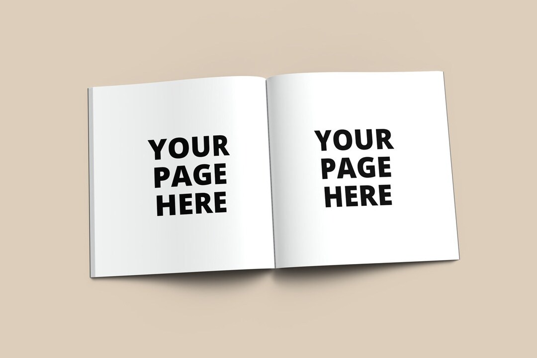 Square Open Book Mockup Psd and Jpg, Square Magazine Mockup, Kdp Book ...