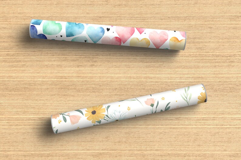 Triple Paper Roll Display Mockup, Editable Set of Paper Rolls Mockup ...