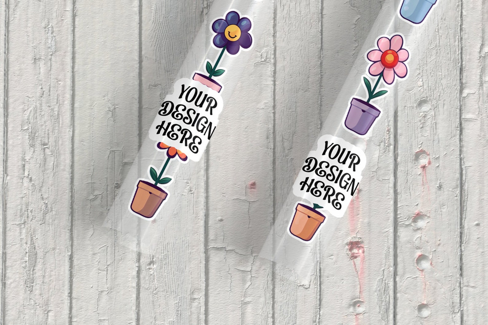 Transparent DTF Transfer Roll Mockup, Editable Transfer Film Mockup for ...