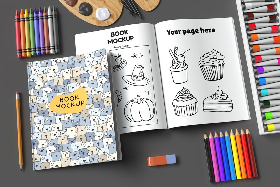 8 X 10 Coloring Book Cover and Pages Mockup Educational - Etsy