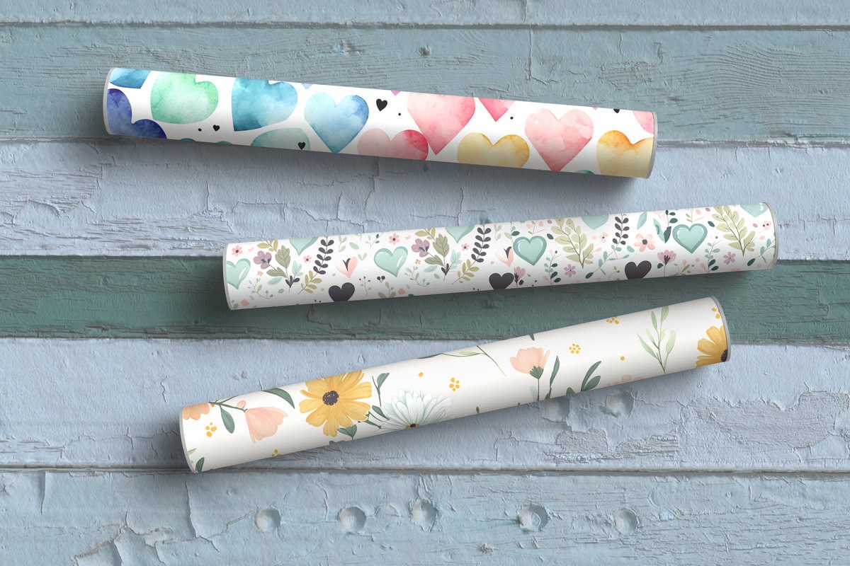 Triple Paper Roll Display Mockup Editable Set of Paper Rolls - Etsy