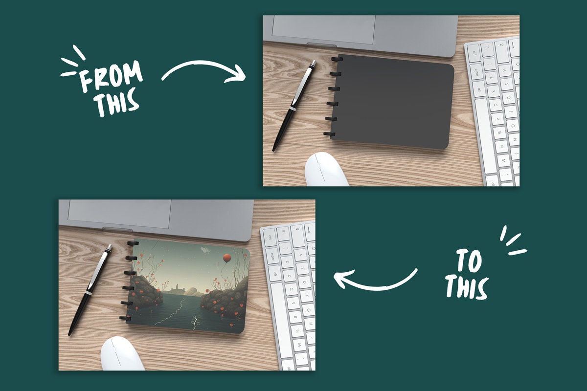 A6 Spiral Notebook Mockup Psd and Jpg Notebook Cover - Etsy