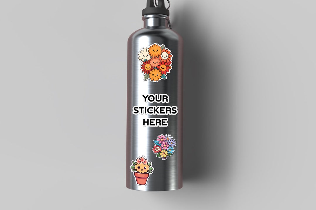 Stickers Water Bottle Mockup Psd and Jpg, Water Bottle Stickers ...