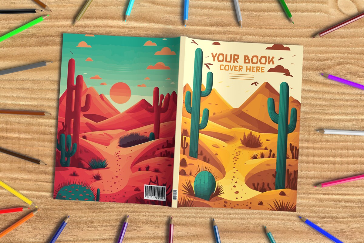 Full Coloring Book Cover Mockup Psd and Jpg Book Cover - Etsy