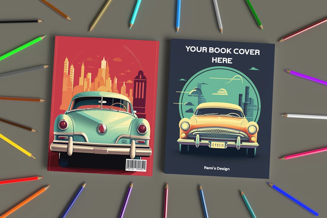 Front and Back Coloring Book Cover Mockup, Realistic Book Cover Mockup ...