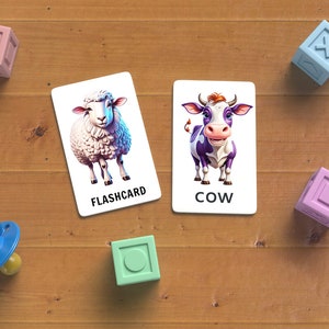 Kids Educational Flashcards Mockup, Flashcards Design Elements Mockup ...