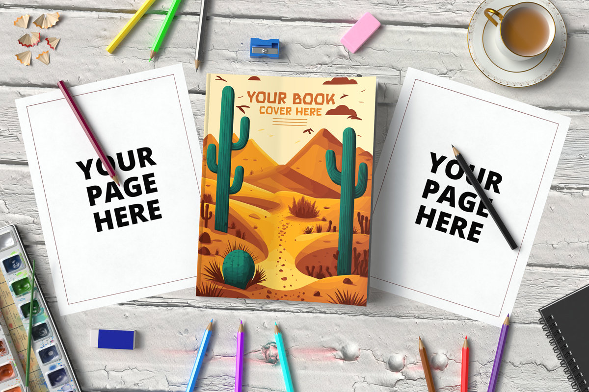 Coloring Book Cover and Pages Listing Mockup Open and Closed - Etsy