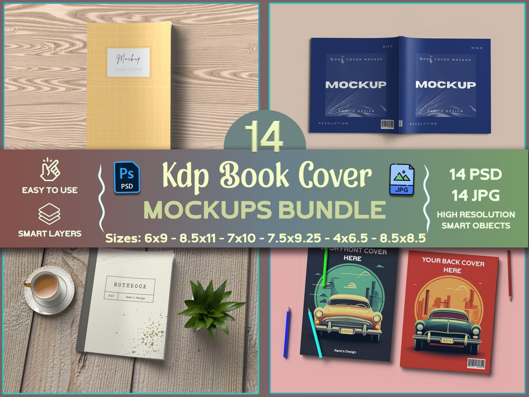 Book Cover Mockup Bundle Set of 14 Mockups, Kdp A Plus Content Mockups ...