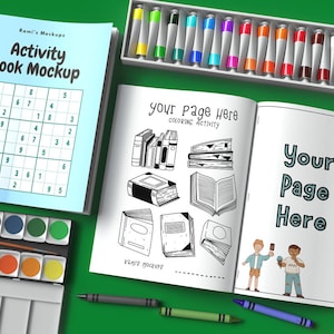 Open and Closed Coloring Book Mockup, Book Cover and Pages Mockup ...