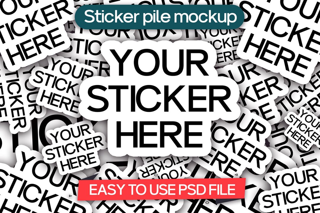 Sticker Pile Mockup, Sticker Presentation Mockup, Premium Sticker ...