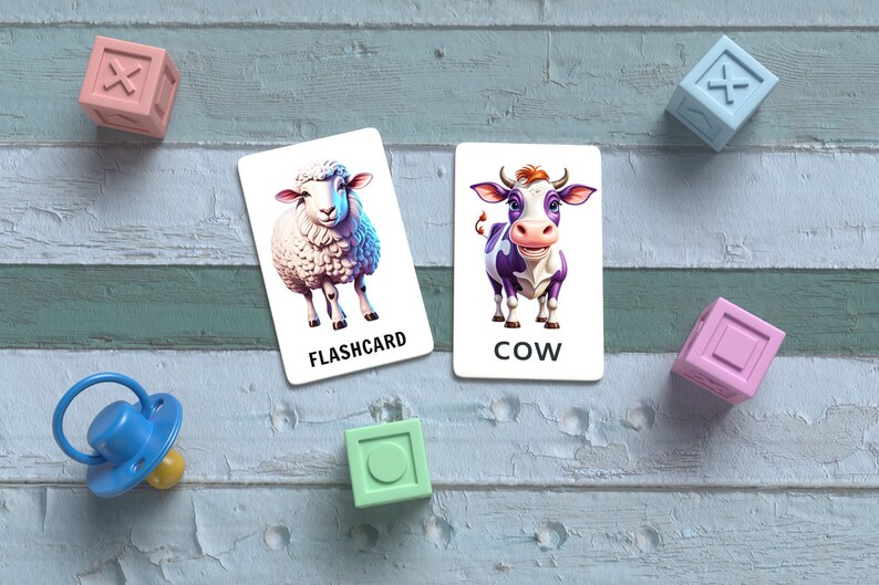 Kids Educational Flashcards Mockup, Flashcards Design Elements Mockup ...