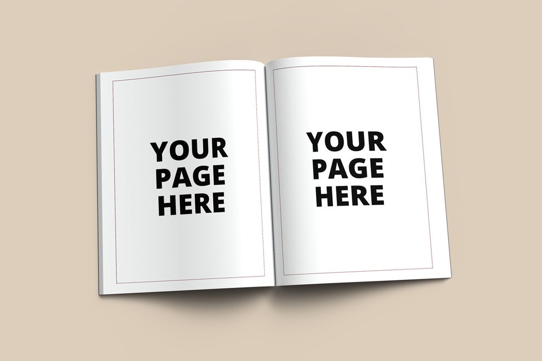 Open Book Mockup 8 X 10 Inch Psd and Jpg, 8 X 10 Inch Book Interior ...