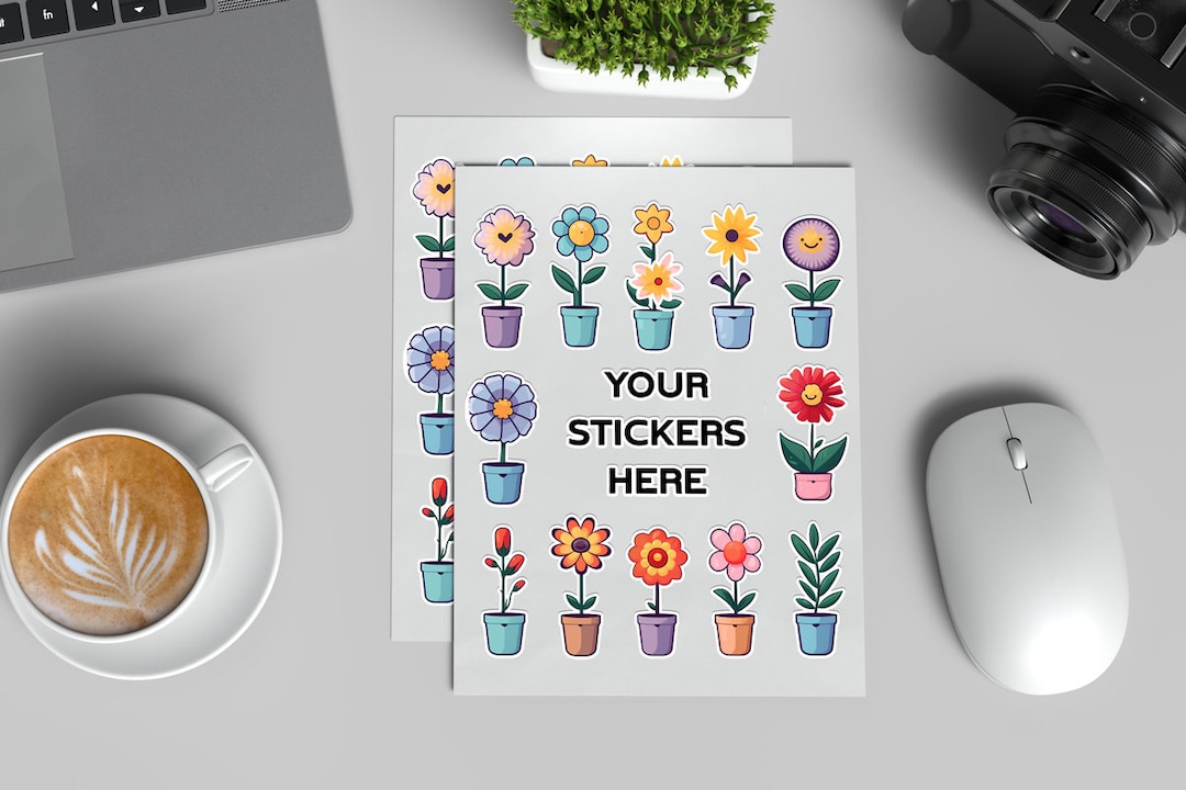 Stickers Sheet Editable Mockup Psd and Jpg, Realistic Stickers Mockup ...