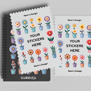 Notebook Sticker Sheet Mockup Psd and Jpg, High-resolution Stickers ...