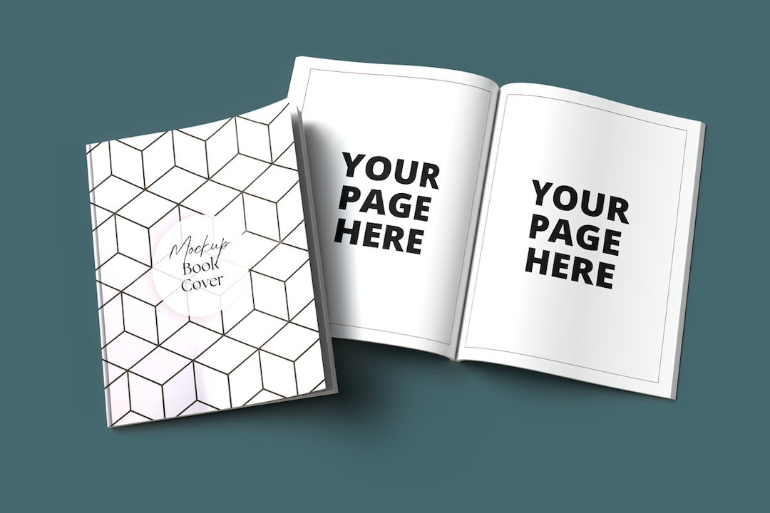 8.5 X 11 Book Cover and Pages Mockup Psd and Jpg, Book Mockup Psd ...