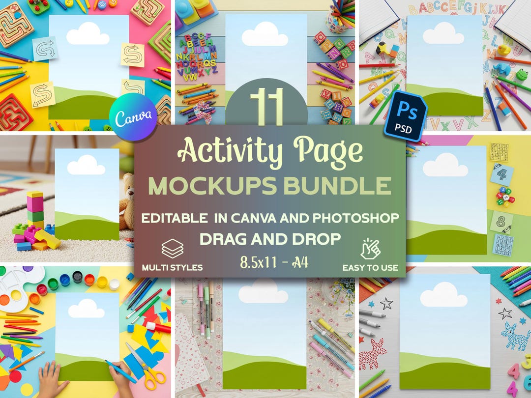 Worksheet Activity Page Mockup Bundle, Teacher Resource Mockup for ...
