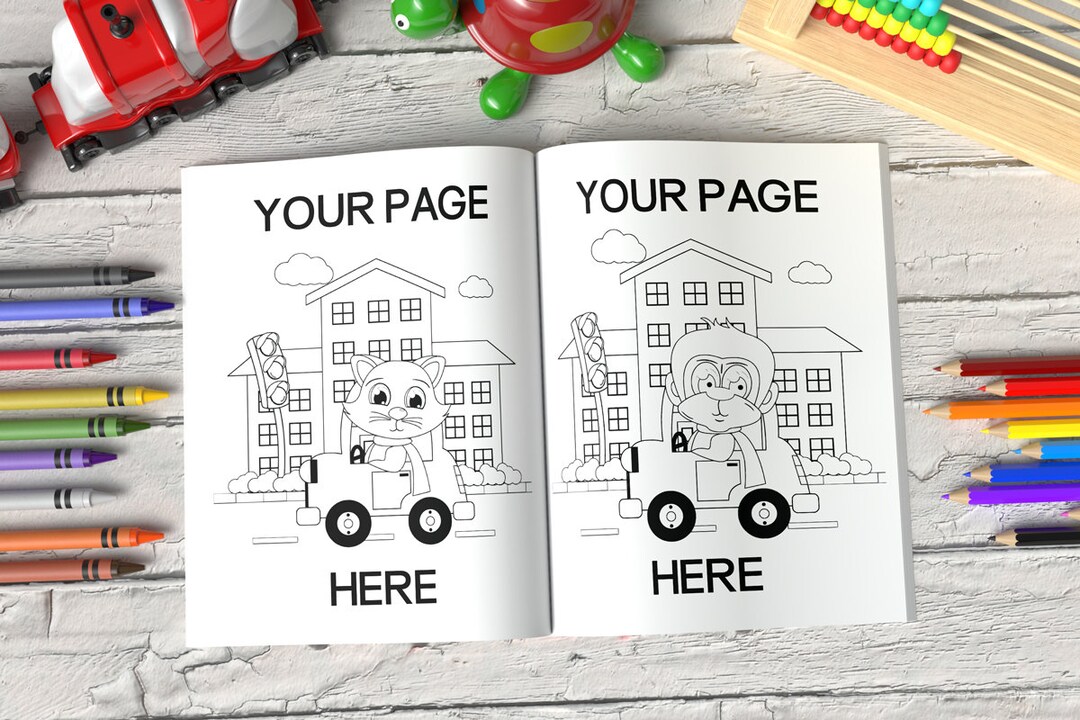Coloring Book Mockup for Toddlers and Kids Psd and Jpg, Kdp Activity ...