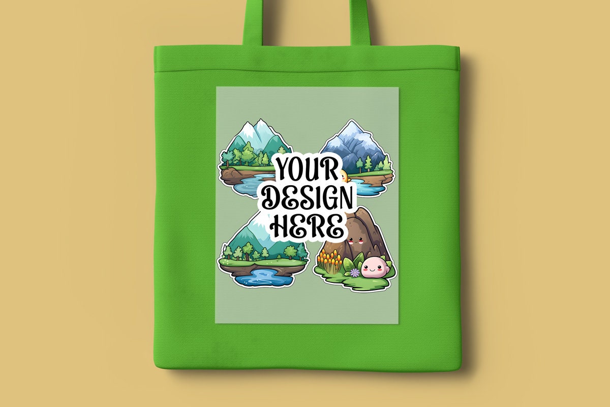 DTF Transfer Tote Bag Mockup, DTF Transfer Sheet Design Mockup ...