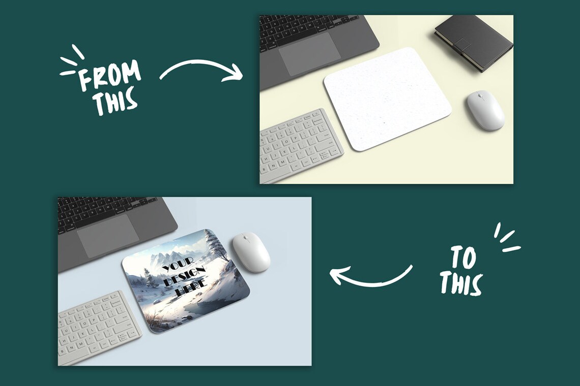 Editable PSD Mouse Pad Mockup, Mouse Pad Showcase Presentation, Mouse ...