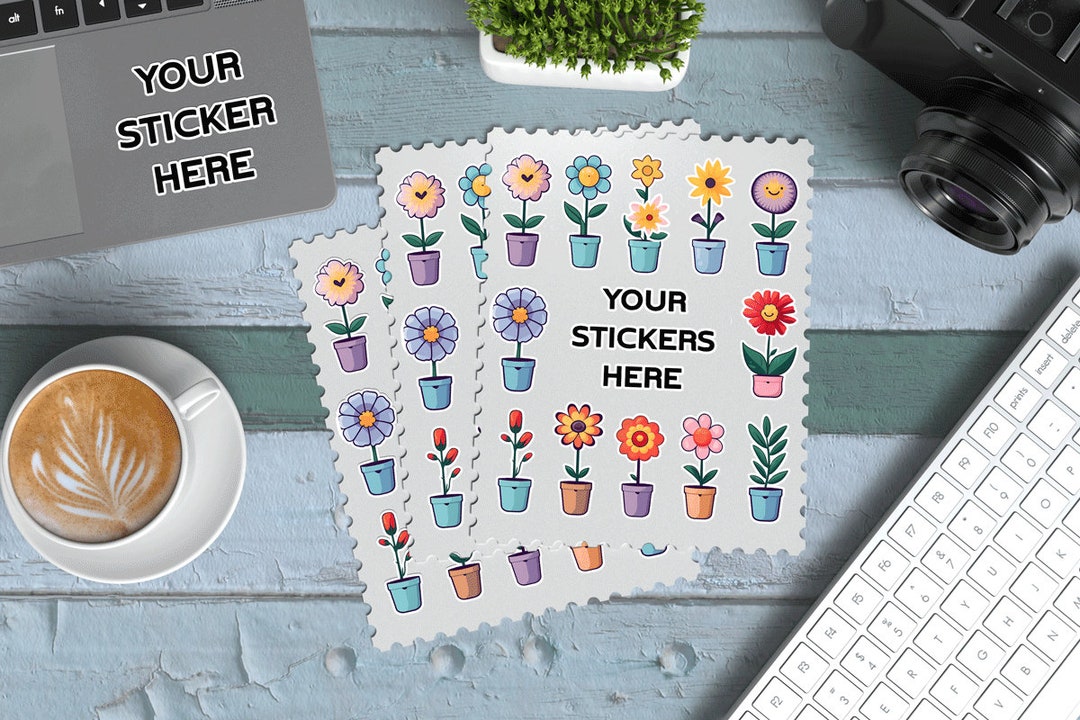 Sticker Sheet Mockup Psd und Png, Sticker Sheet Präsentation Mockup ...