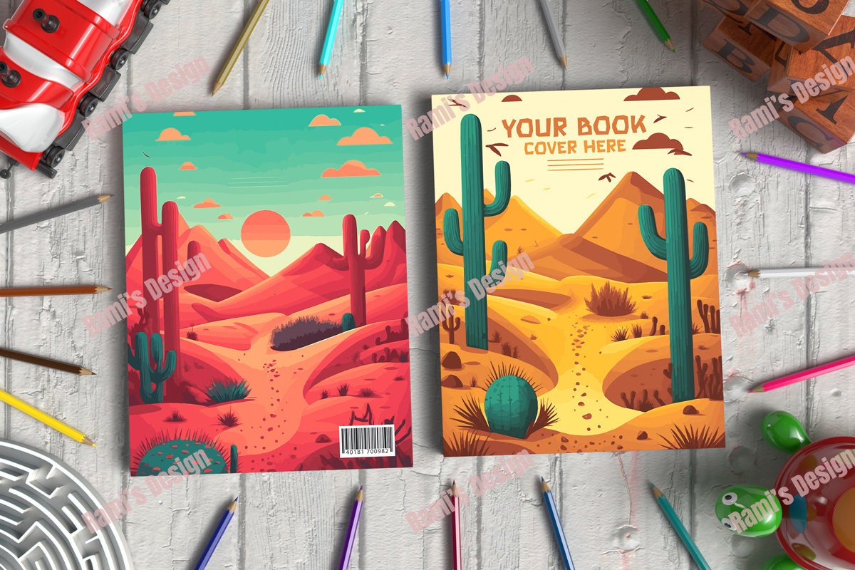Kids Coloring Book Cover Mockup Psd and Jpg, Children's Coloring Book ...