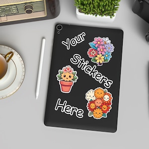 Tablet Stickers Mockup Psd and Jpg, Stickers Set Mockup for Product ...
