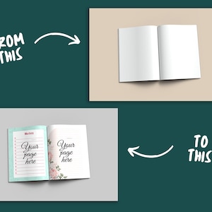 Open Book Mockup 8.5 X 11 Inch Psd and Jpg, Open Empty Book Mockup ...