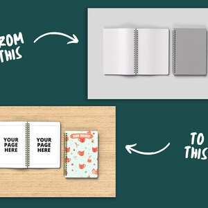 A4 Open and Closed Notebook Mockup, Layered PSD Notebook Mockup for ...