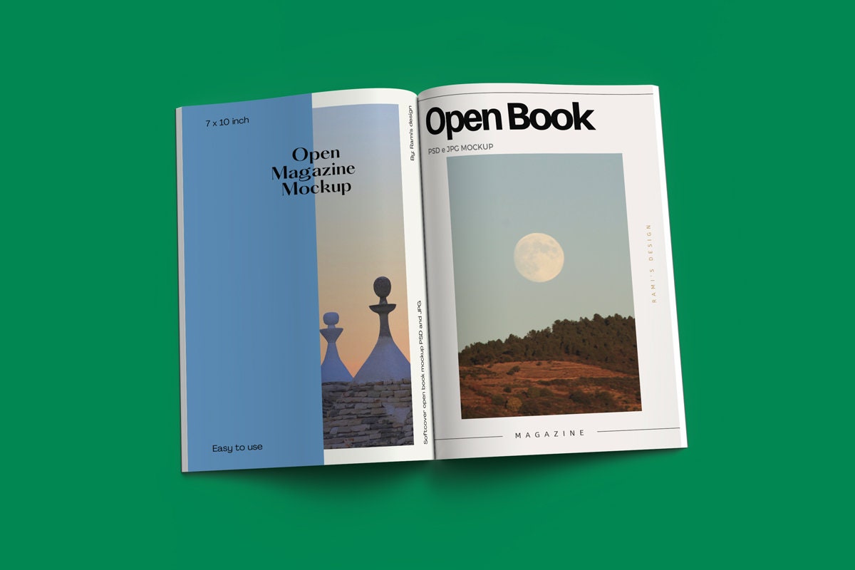Open Book Mockup 7 X 10 Inch Psd and Jpg 7 X 10 Inch Book - Etsy