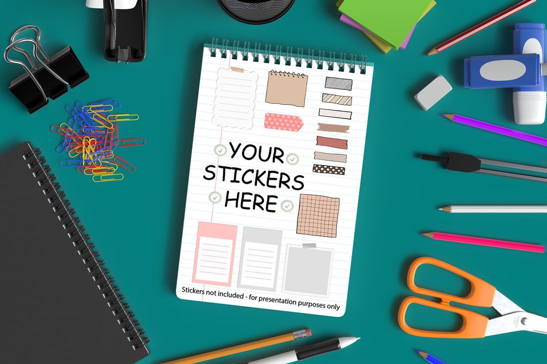Planner Stickers Mockup Psd and Jpg, Planner Sticker Design Template ...