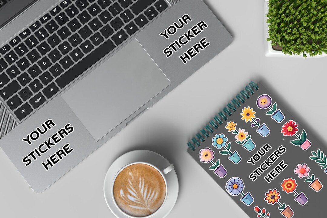 Stickers Laptop and Notebook Mockup Psd and Jpg, High-resolution ...