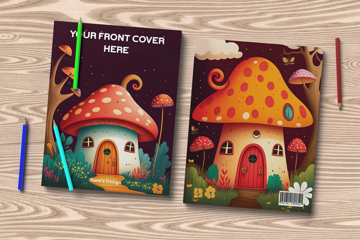 Front and Back Coloring Book Cover Mockup Psd and Jpg, Book Cover ...