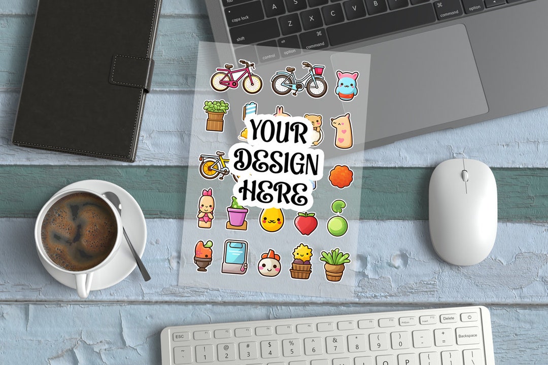 DTF Transfer Sticker Design Mockup, Adhesive Label Branding Showcase ...