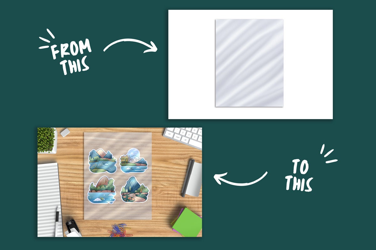 Transparent Wrapping Sheet Mockup, Transparent Transfer Paper Template ...