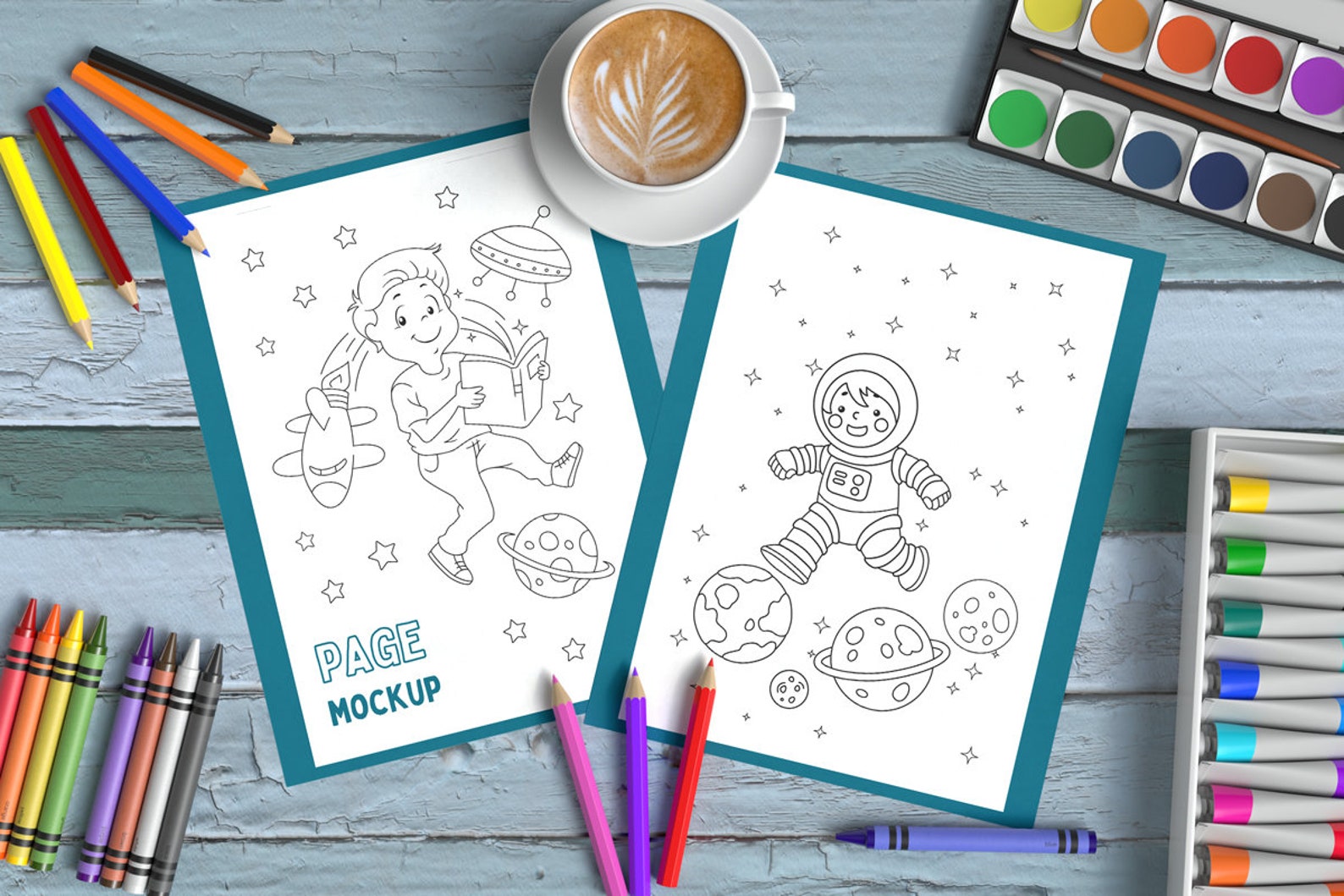 Coloring Page Mockup, Drawing Page Mockup, Page Mockup for A+ Contet ...