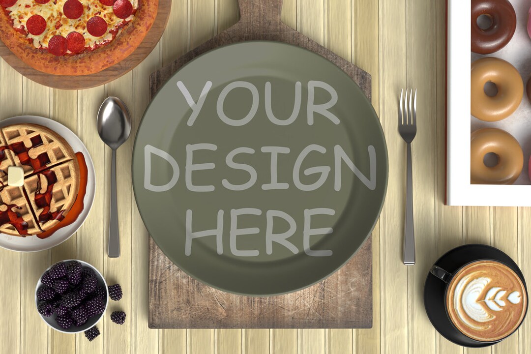 Plate Mockup Psd, Psd Close up on Ceramic Plate Mockup, Porcelain Plate ...