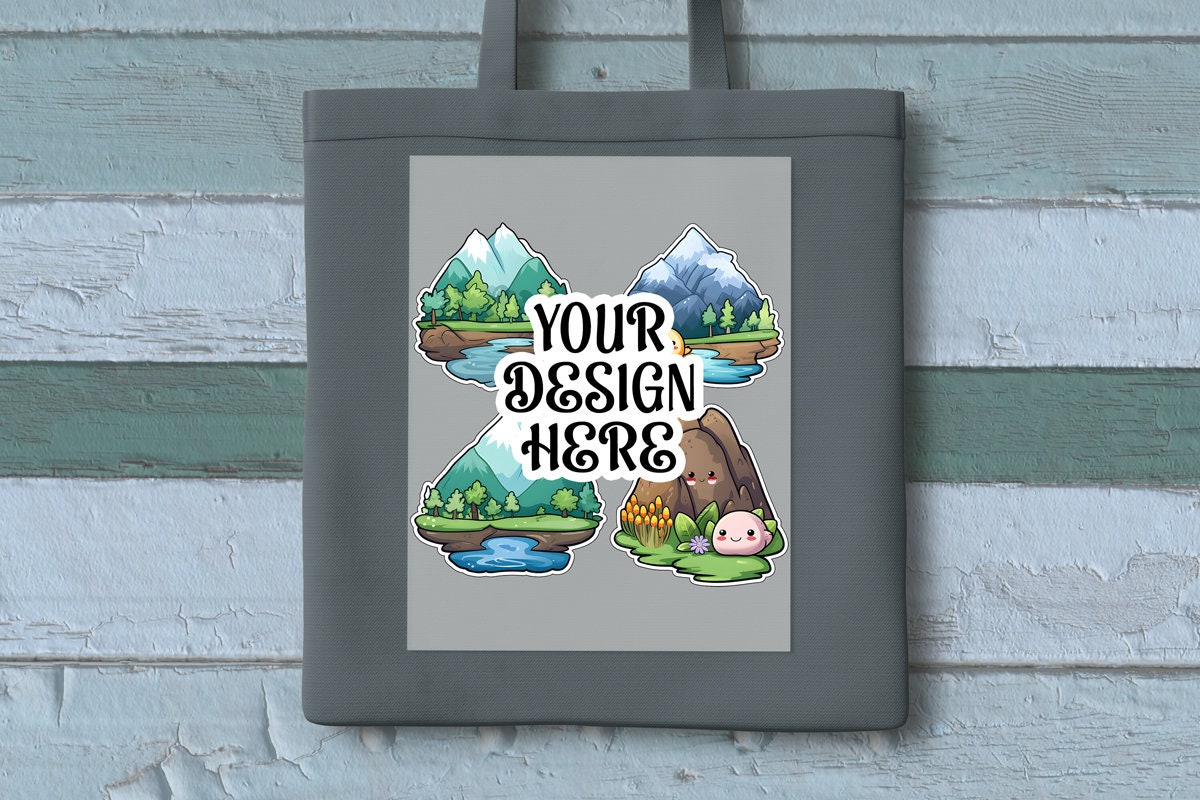 DTF Transfer Tote Bag Mockup, DTF Transfer Sheet Design Mockup ...