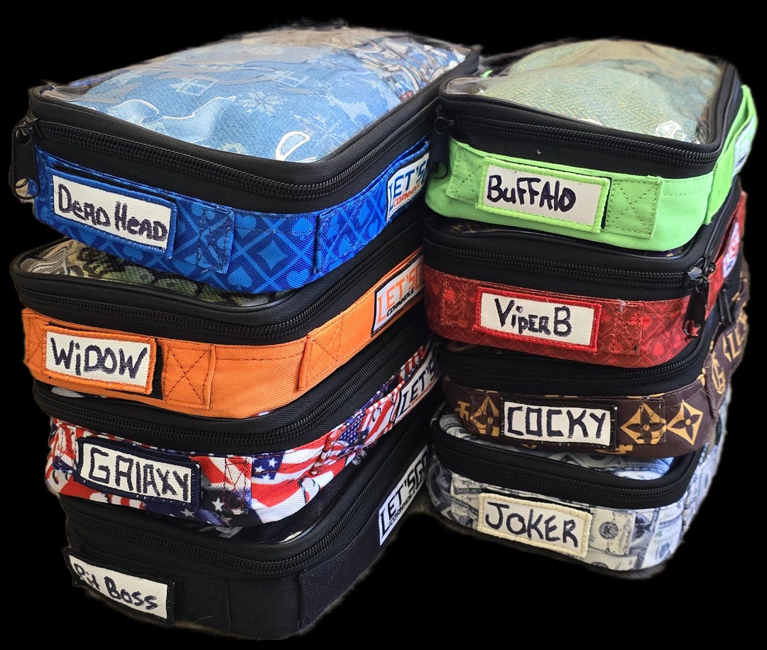 Cornhole Case Bag Pouch Insert Carrier SET of 8 Patch Pouches One of ...