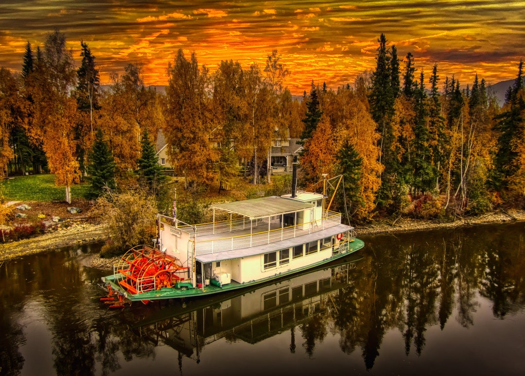 Alaska Sternwheeler Wall Art/fairbanks/tanana River/aerial Drama ...