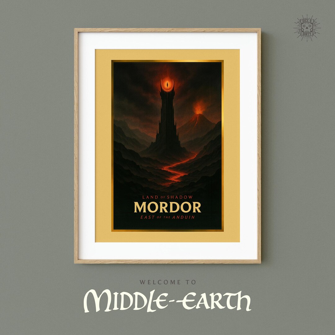 Mordor Lord of the Rings Poster | Middle-earth Travel Print | Printable ...