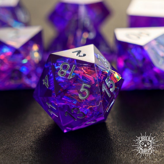 Warlock Iris Sharp Edge Resin Dice Set for Dnd Perfect | Etsy