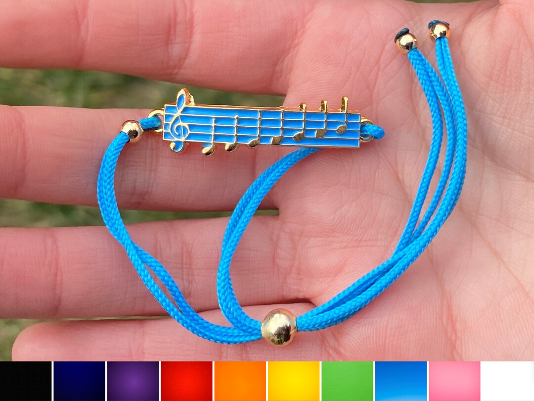 Music Notes Bracelet, Lines and Spaces for Treble Clef Notes, Colorful ...