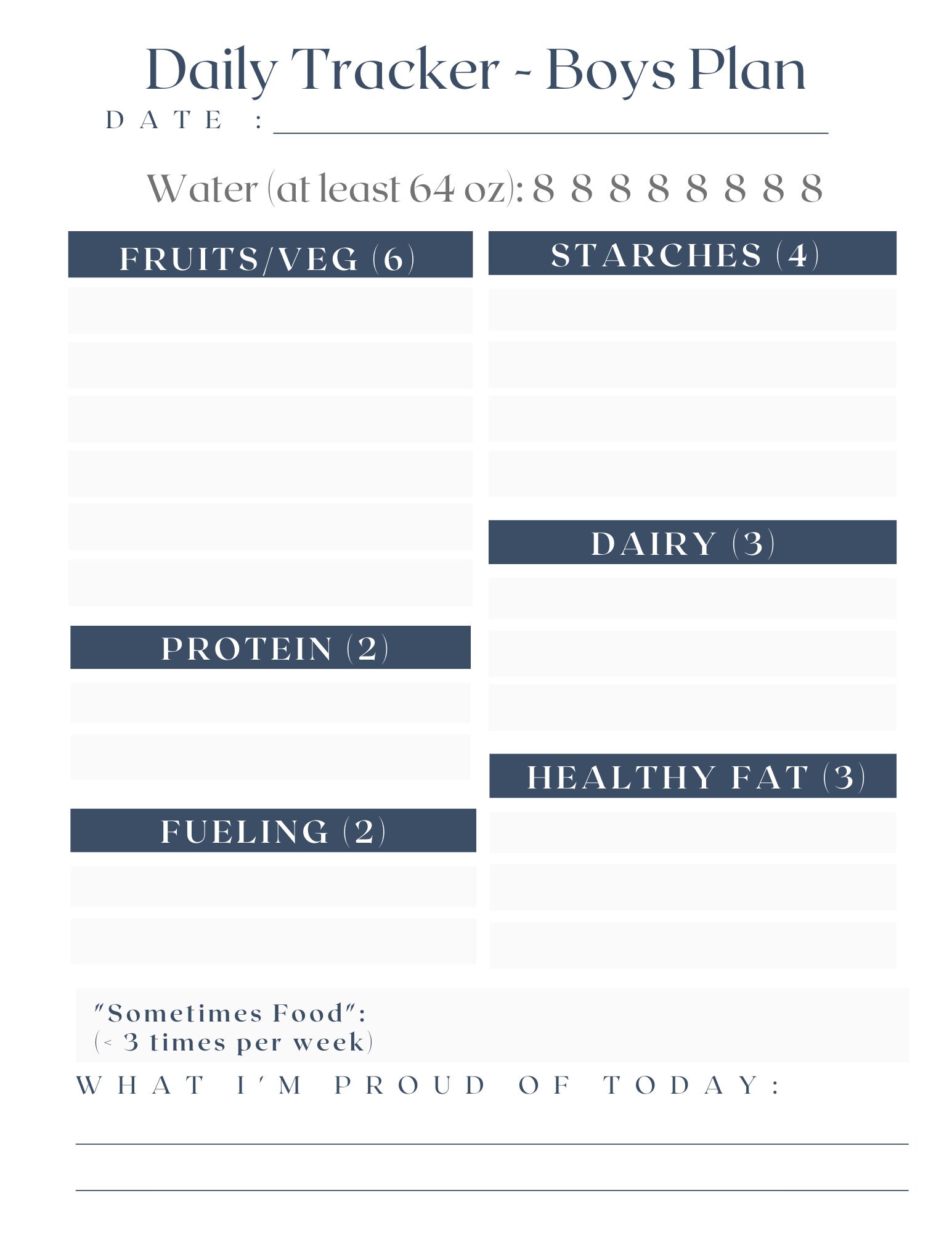 OPTAVIA TEEN PLAN Steady as You Grow Printable and Digital Tracker ...