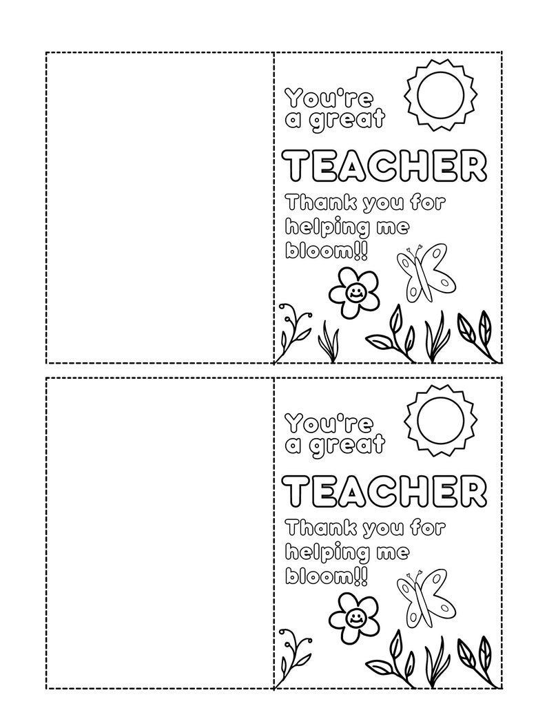 PRINTABLE TEACHER APPRECIATION Cards | Letter Size | Pdf Easy to Print ...