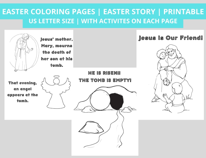 PRINTABLE EASTER COLORING Page | Easter Coloring Book | Easter Story ...