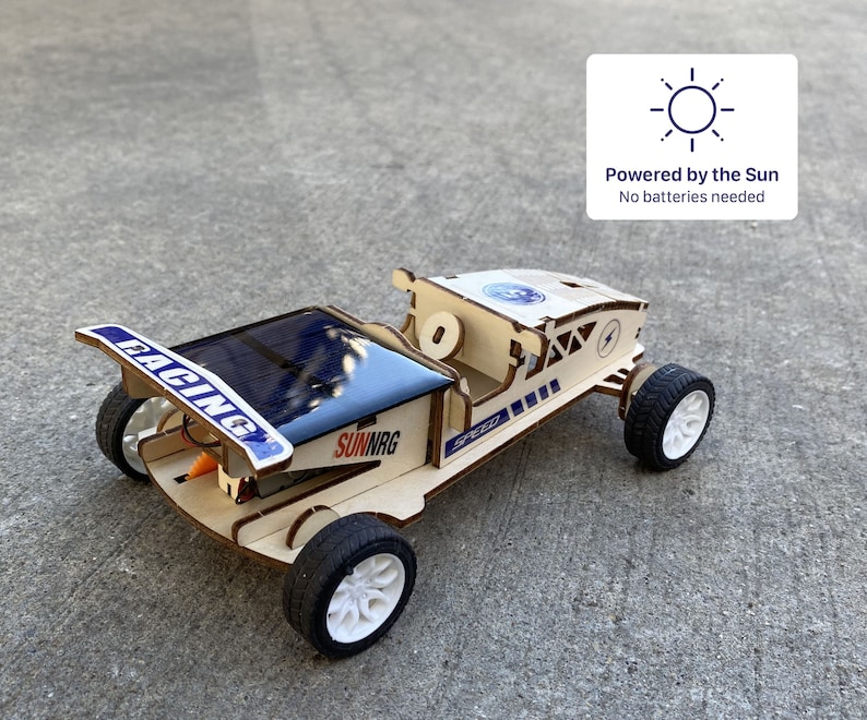 Solar Wooden Race Model Car Kit Toy - STEM Projects for Kids DIY ...